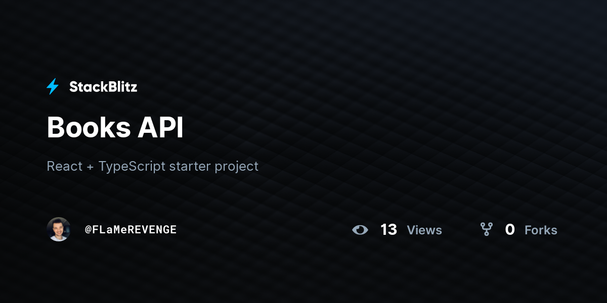 Books API - StackBlitz