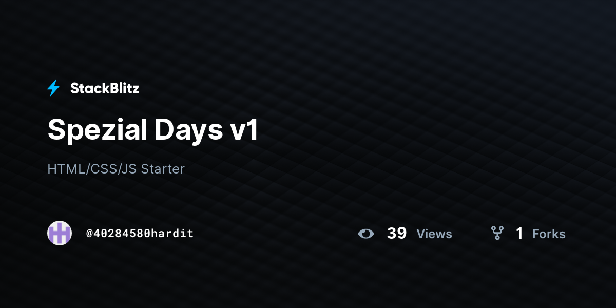 Spezial Days v1 - StackBlitz