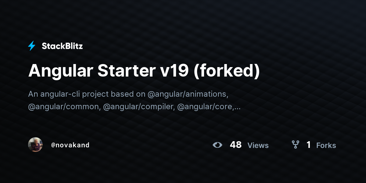 Angular Starter v19 (forked) - StackBlitz
