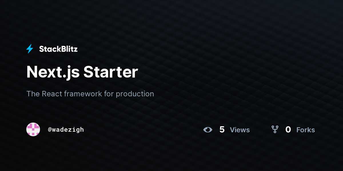 Next.js Starter - StackBlitz