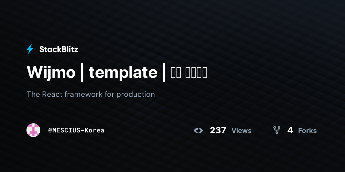 Wijmo | template | 분석 대시보드 - StackBlitz