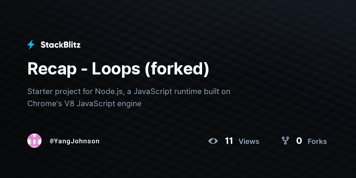 Recap - Loops (forked) - StackBlitz