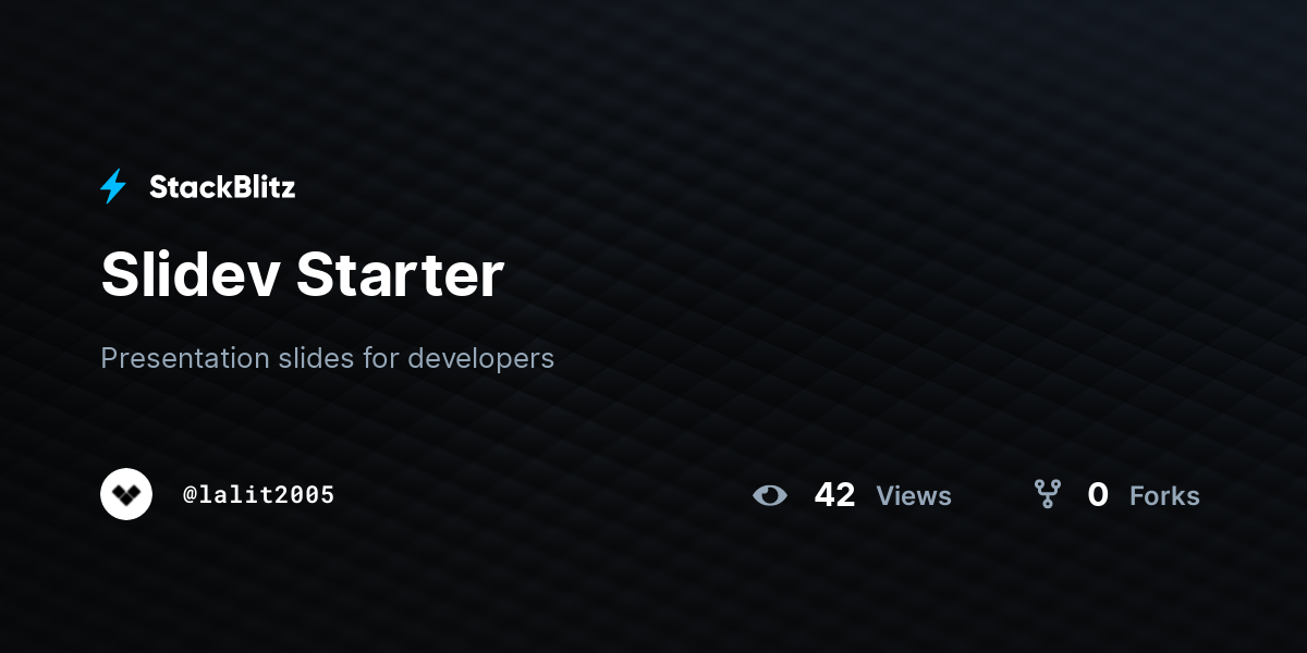 Slidev Starter Stackblitz