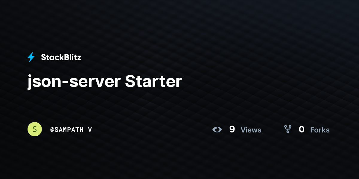 json-server Starter - StackBlitz