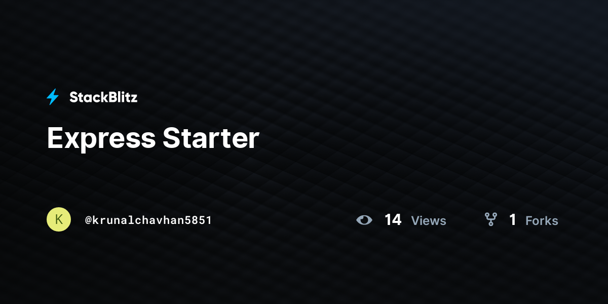 Express Starter - StackBlitz