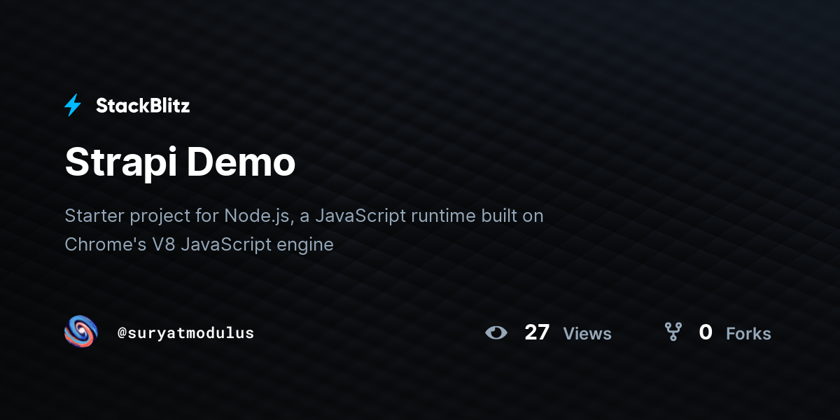 Strapi Demo - StackBlitz