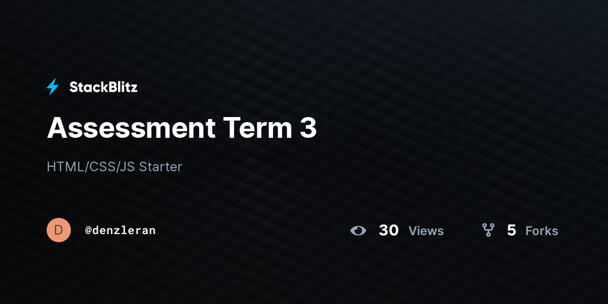 Assessment Term 3 - StackBlitz