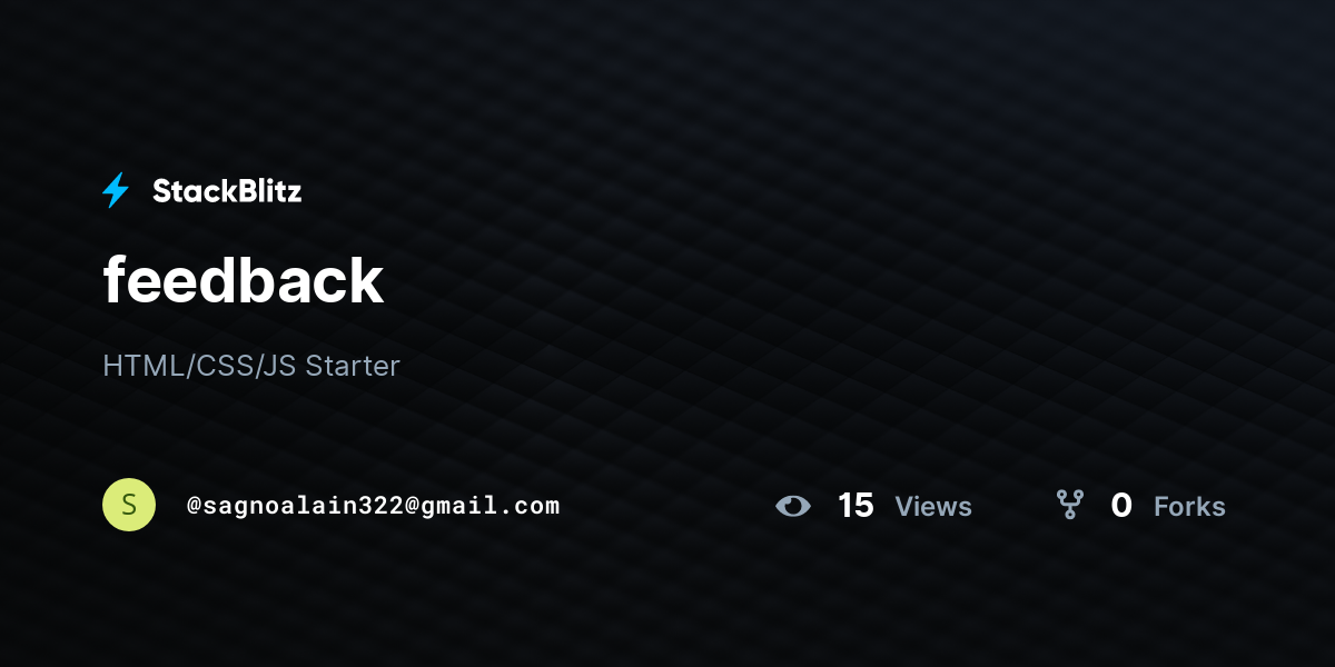 feedback - StackBlitz