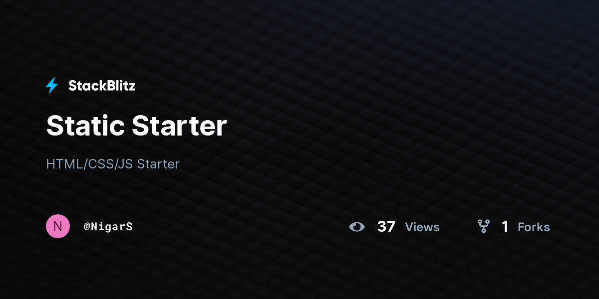 Static Starter - StackBlitz