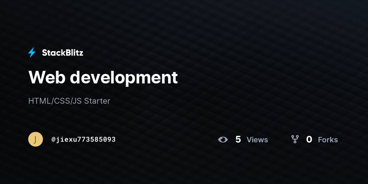 Web development - StackBlitz