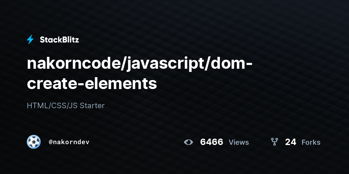 nakorncode/javascript/dom-create-elements - StackBlitz