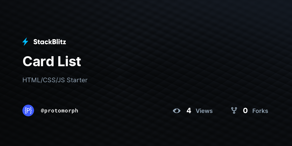 Card List - StackBlitz