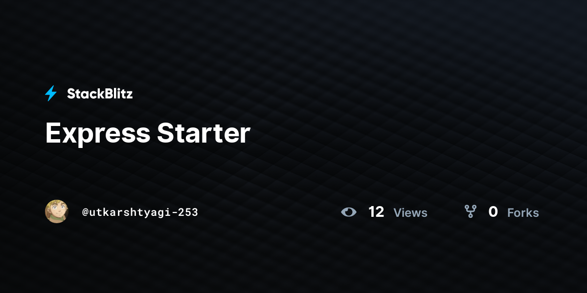Express Starter - StackBlitz