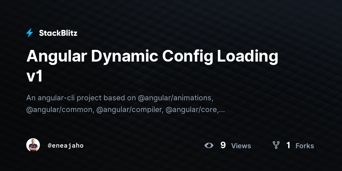 Angular Dynamic Config Loading v1 - StackBlitz