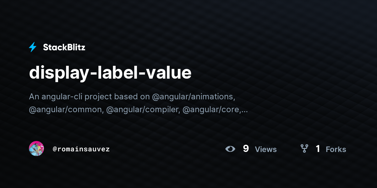 display-label-value - StackBlitz