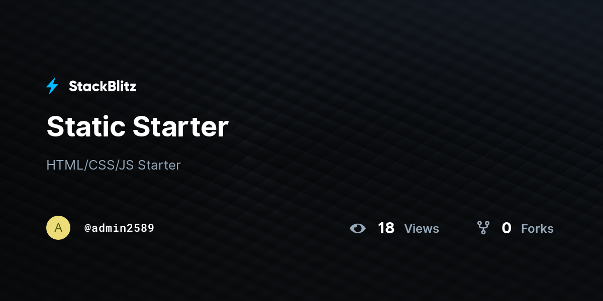 Static Starter - StackBlitz
