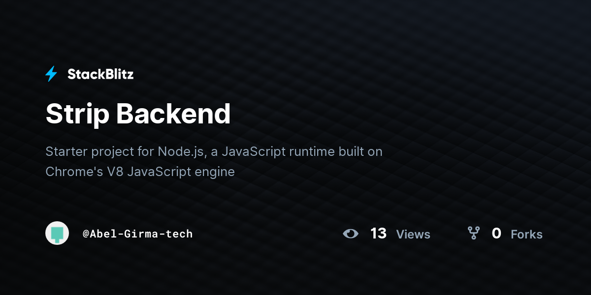 Strip Backend - StackBlitz