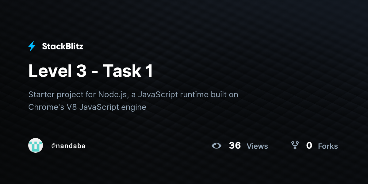 Level 3 - Task 1 - StackBlitz