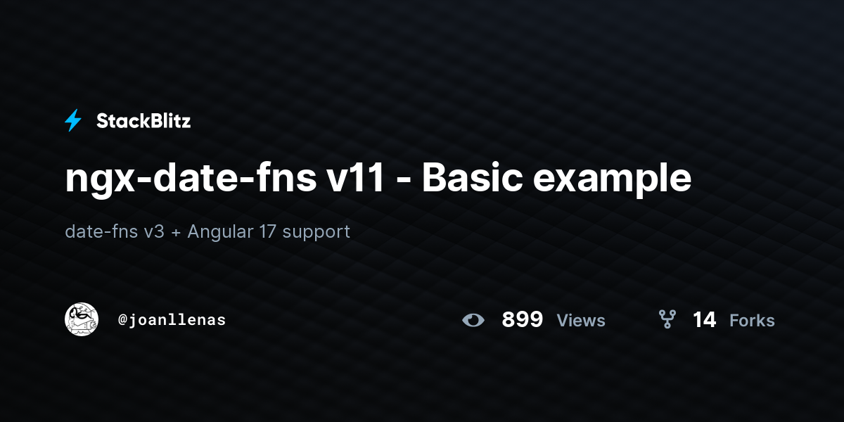 ngx-date-fns v11 - Basic example - StackBlitz