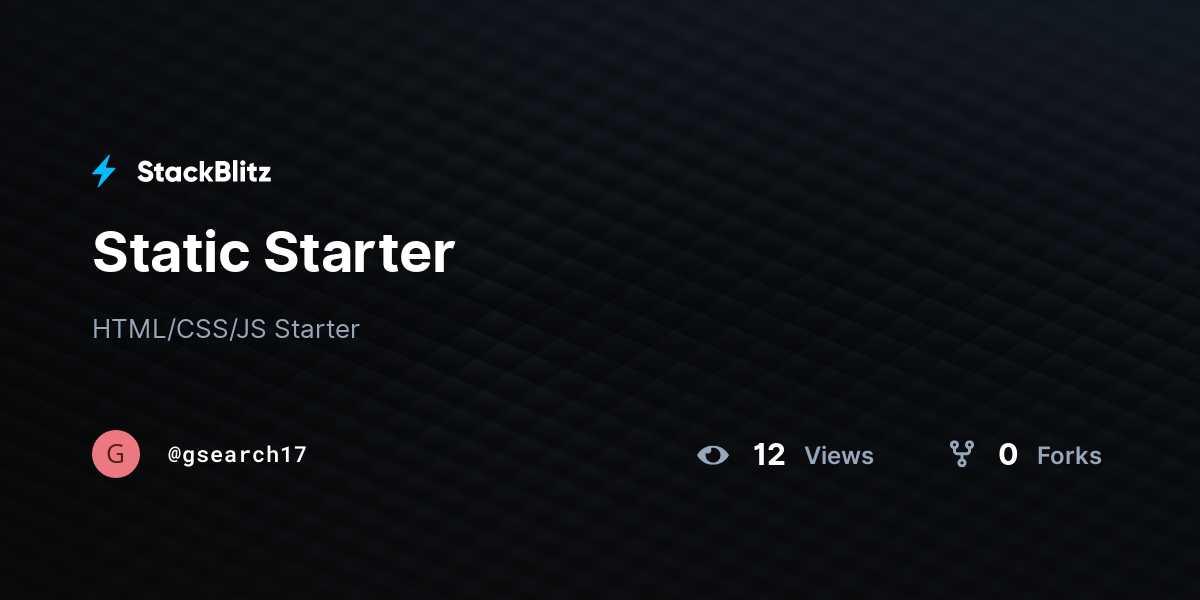 Static Starter - StackBlitz