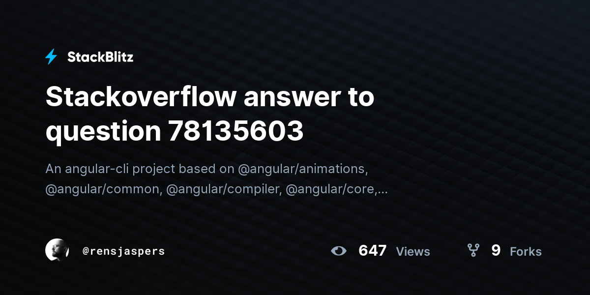 Stackoverflow answer to question 78135603 - StackBlitz