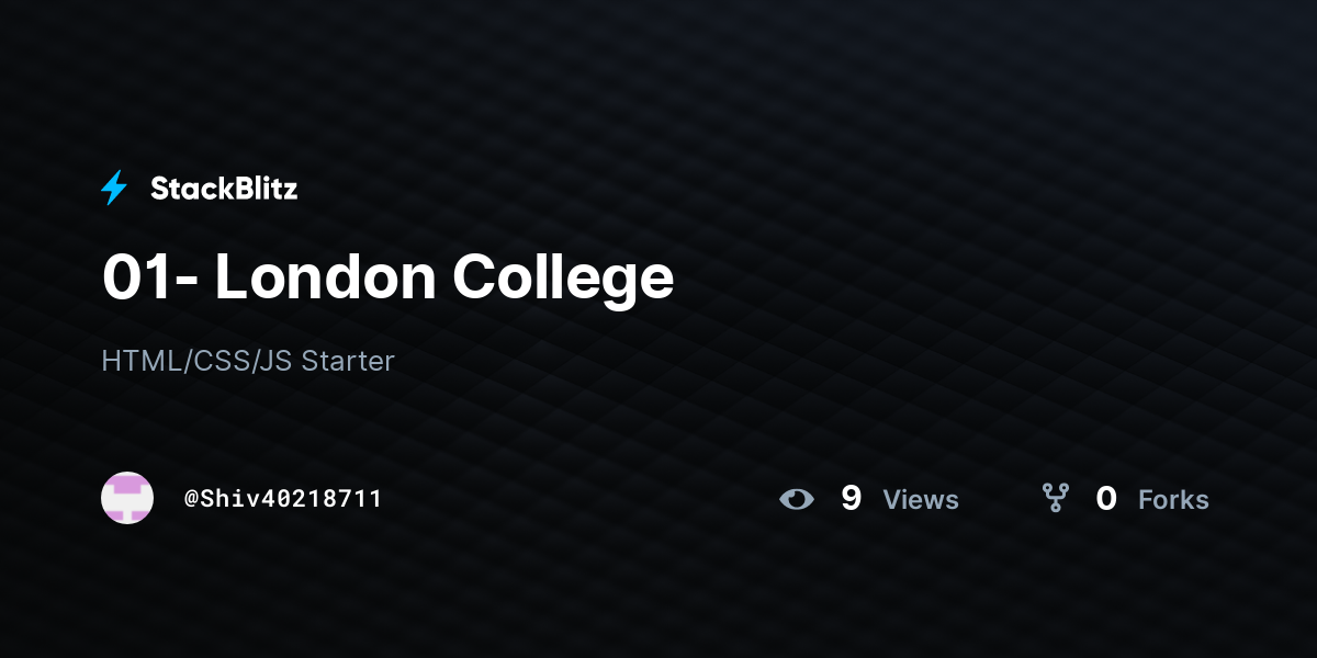 01- London College - StackBlitz