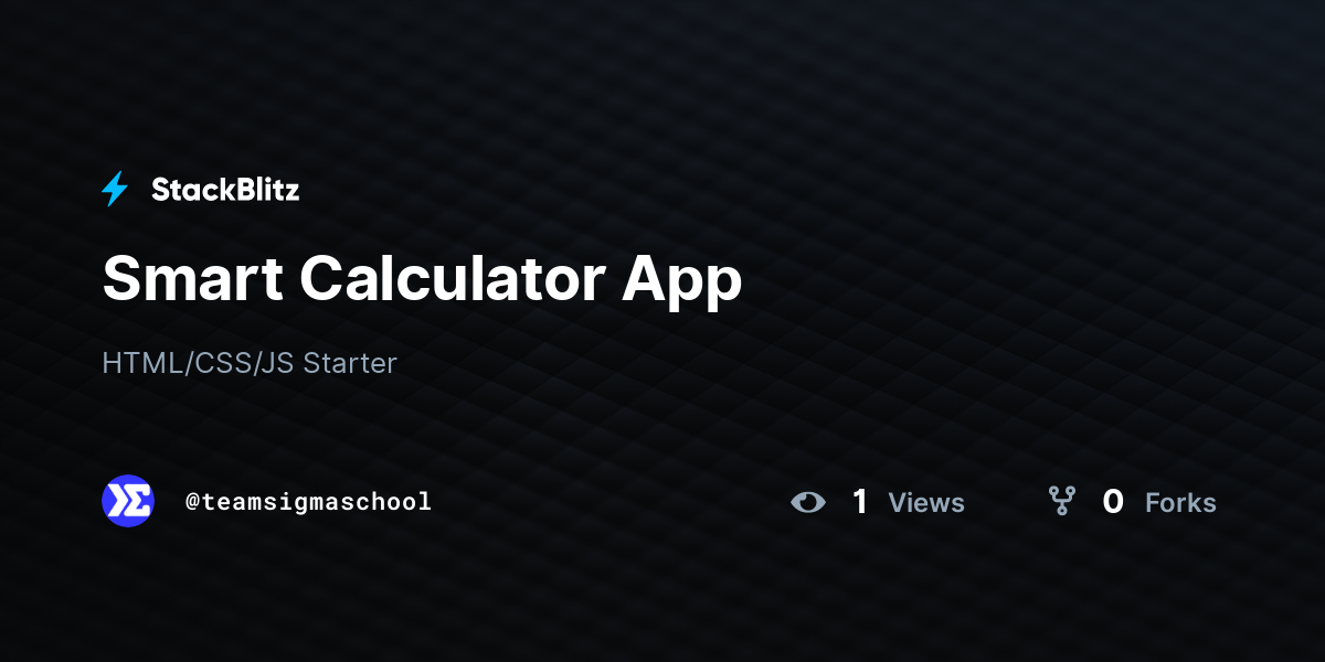 Smart Calculator App - StackBlitz