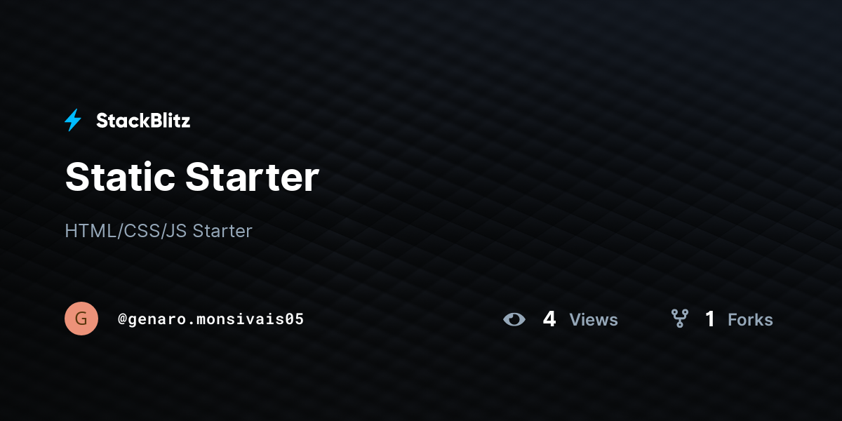 Static Starter - StackBlitz