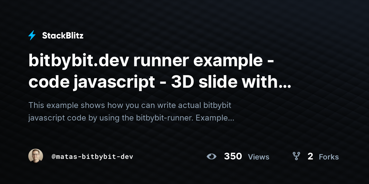 bitbybit.dev runner example - code javascript - 3D slide with physics ...