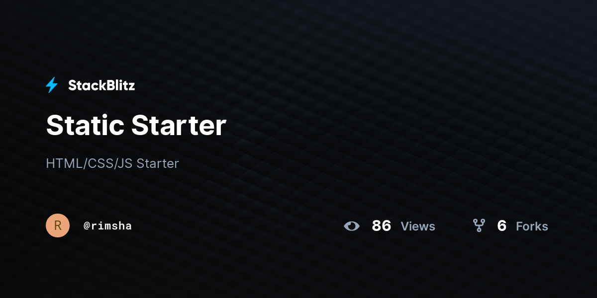 Static Starter - StackBlitz
