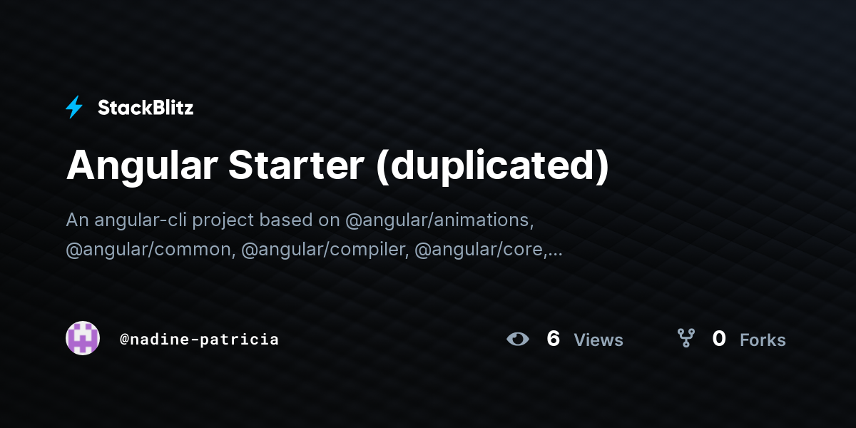 Angular Starter (duplicated) - StackBlitz