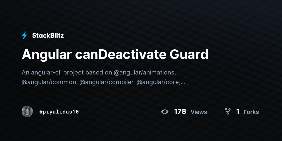 Angular canDeactivate Guard - StackBlitz