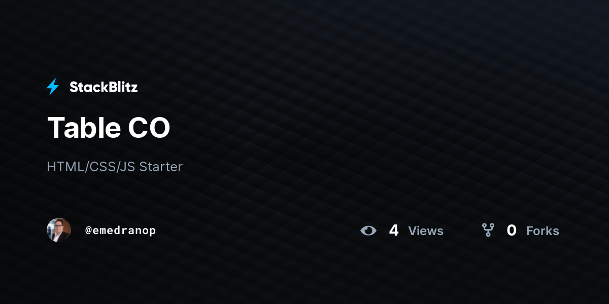 Table CO - StackBlitz