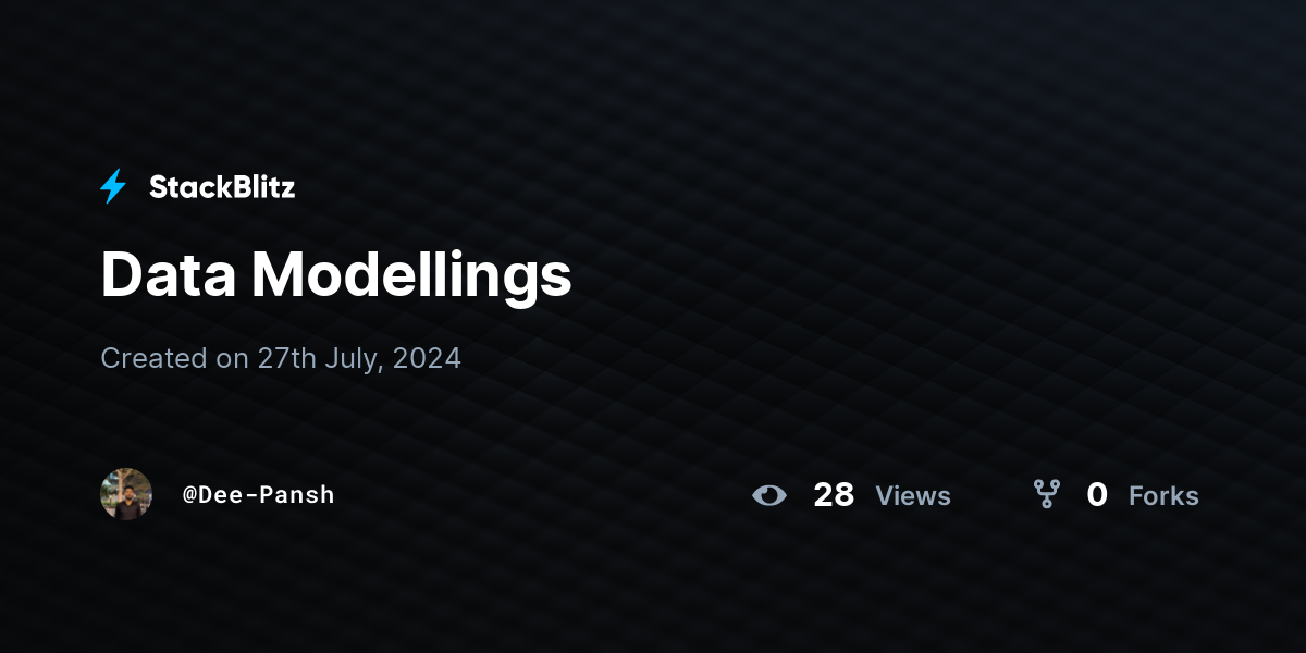 Data Modellings - StackBlitz
