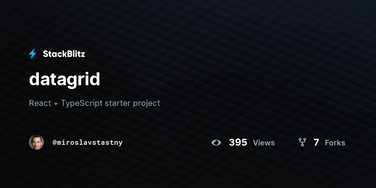 datagrid - StackBlitz