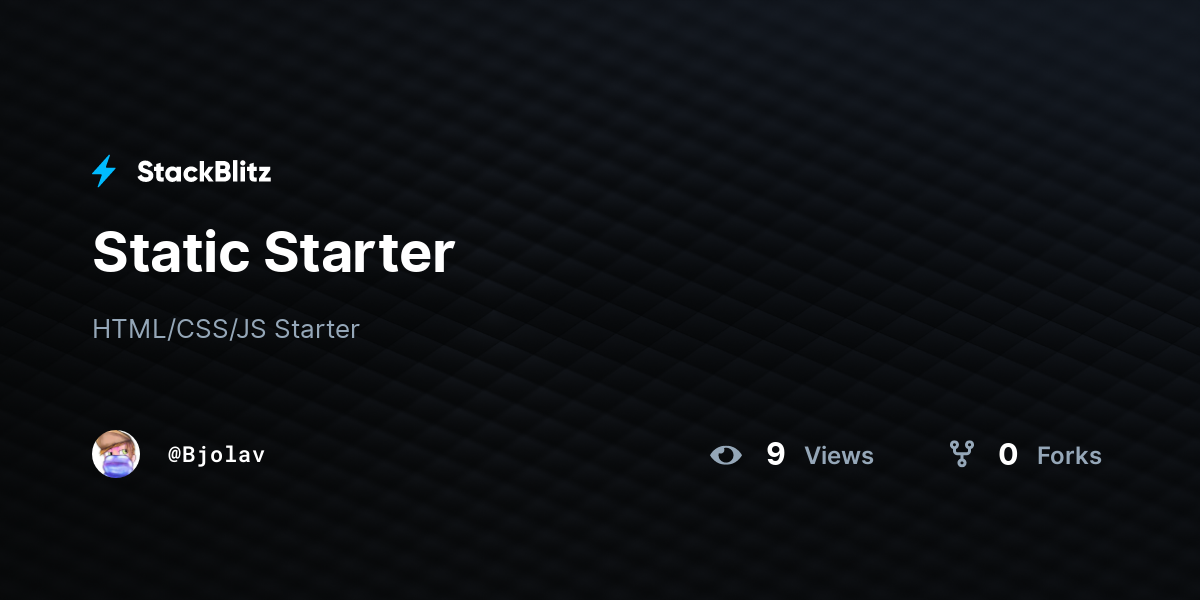 Static Starter - StackBlitz