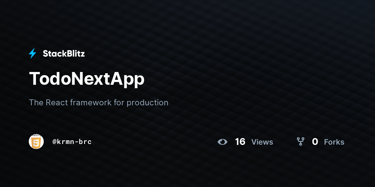 TodoNextApp - StackBlitz