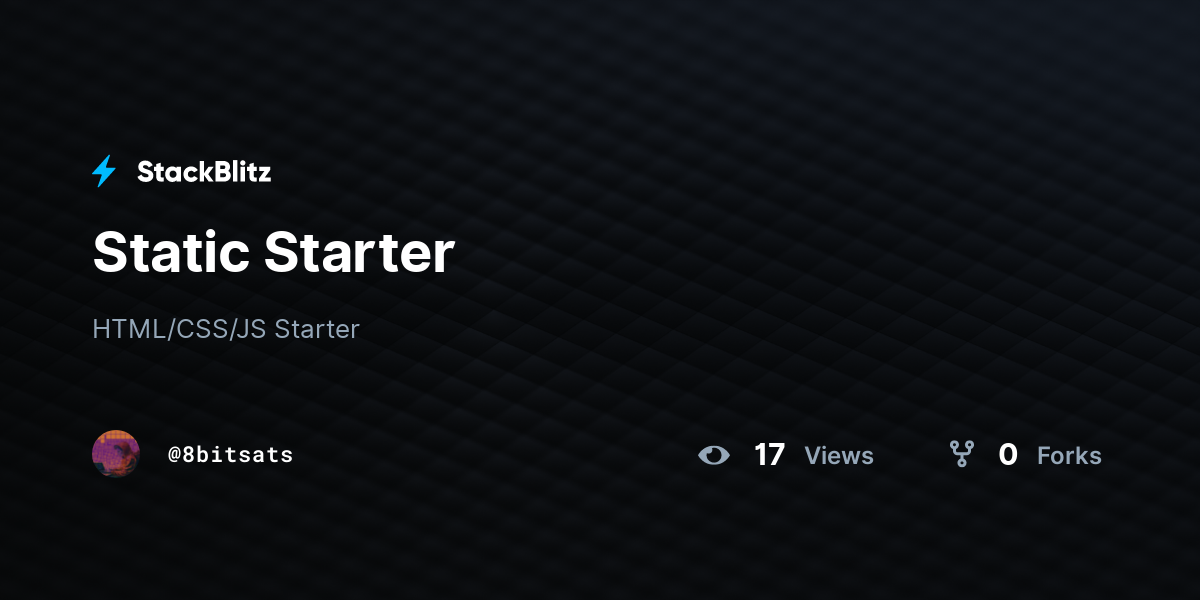 Static Starter - StackBlitz