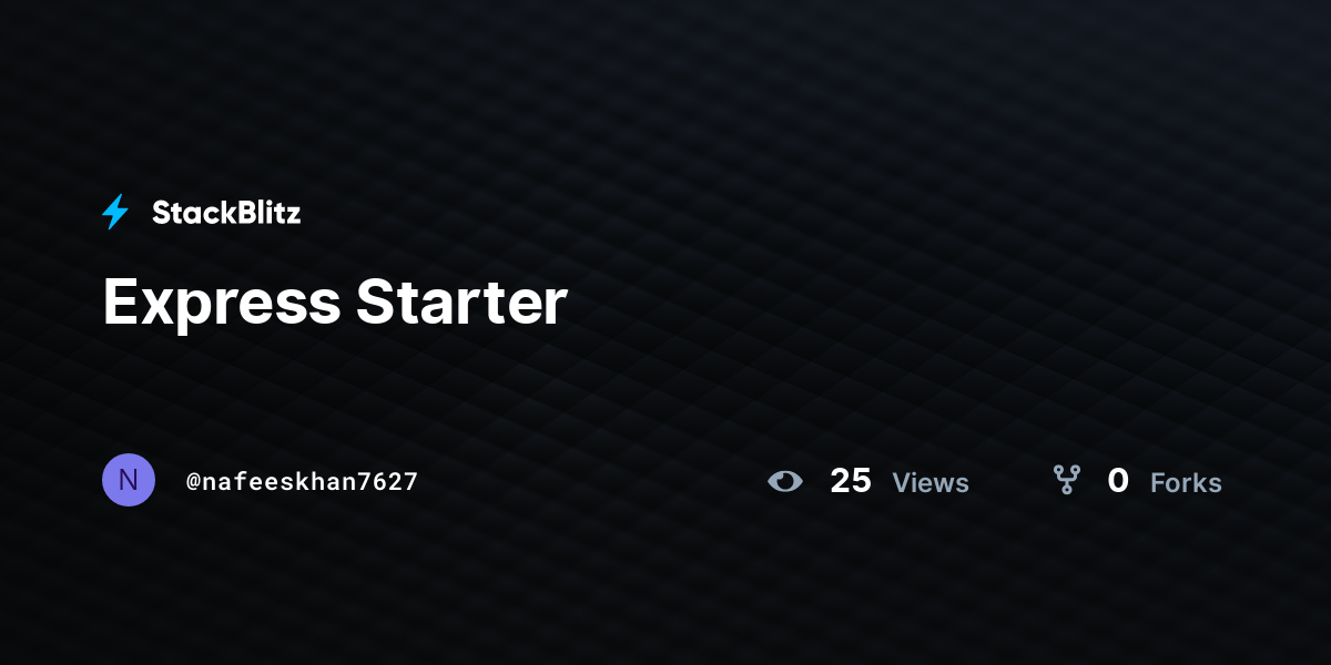 Express Starter Stackblitz