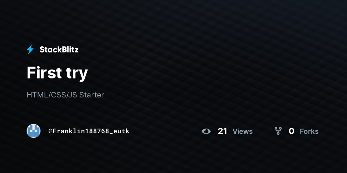 First try - StackBlitz