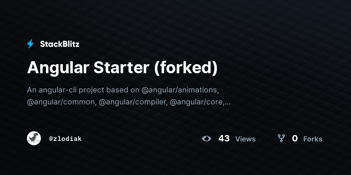 Angular Starter (forked) - StackBlitz