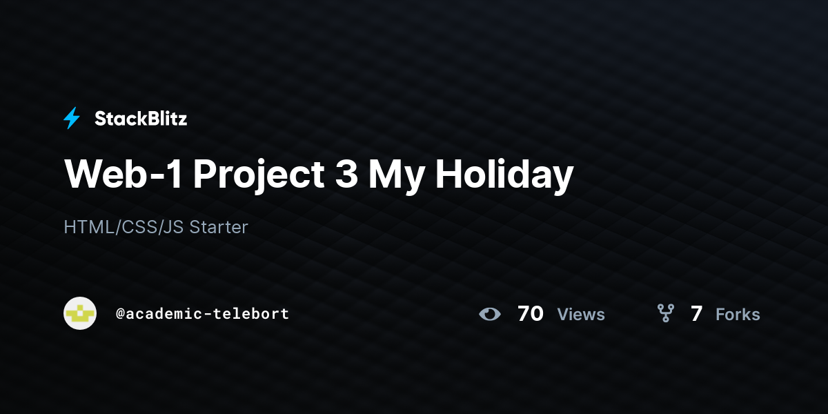 Web-1 Project 3 My Holiday - StackBlitz