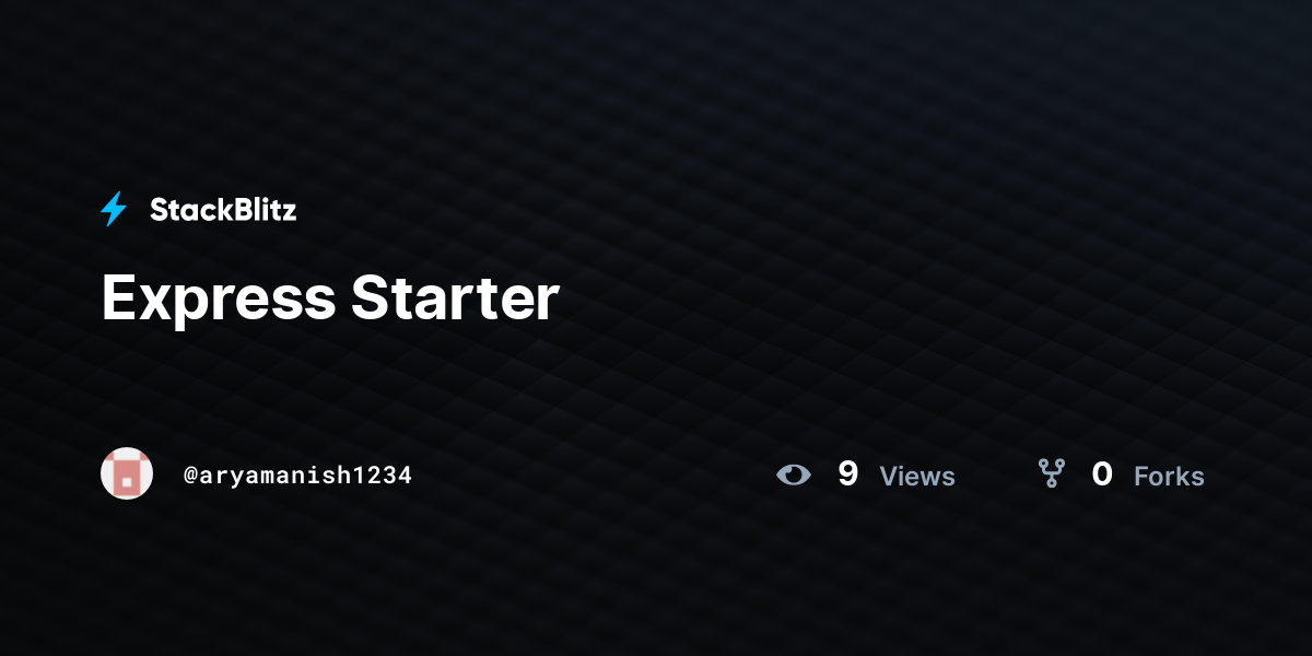 Express Starter - StackBlitz