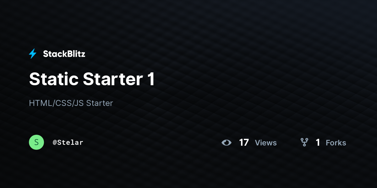 Static Starter 1 - StackBlitz