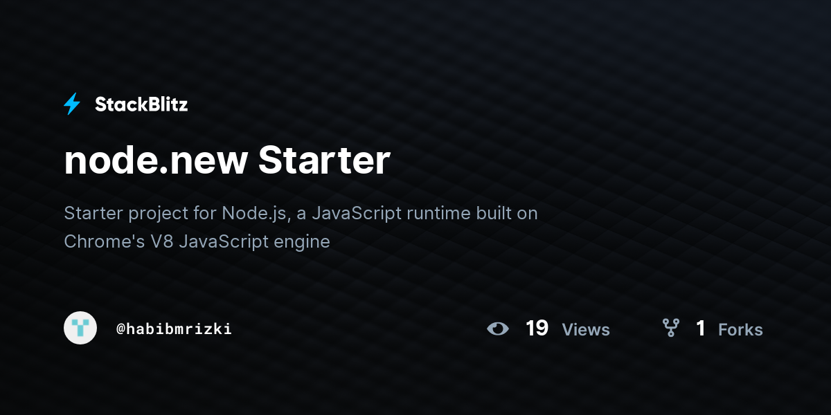 node.new Starter - StackBlitz