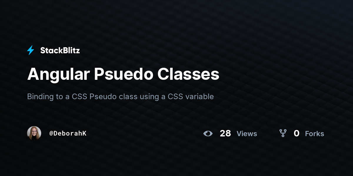 Angular Psuedo Classes Stackblitz