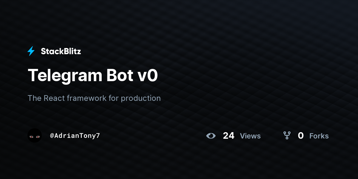 Telegram Bot v0 - StackBlitz