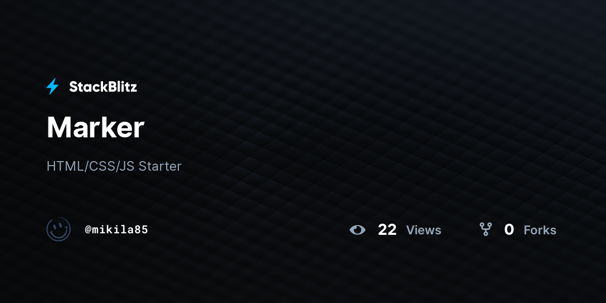 Marker - StackBlitz
