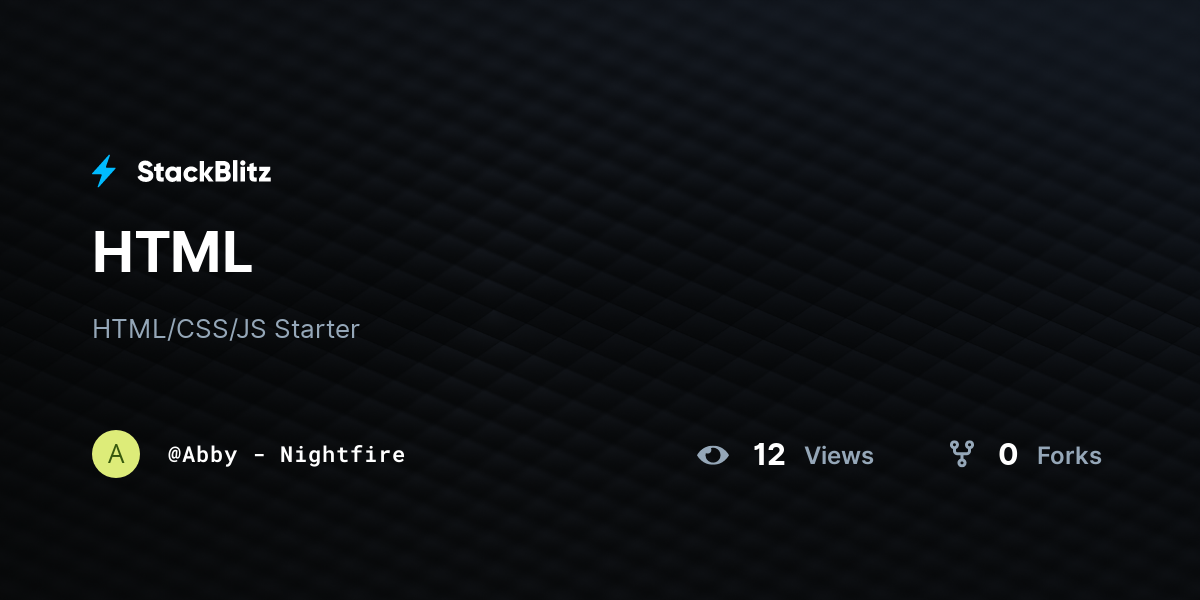 HTML - StackBlitz
