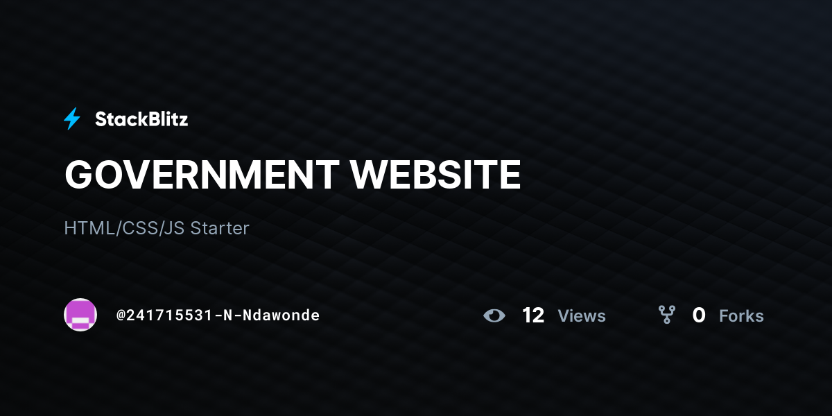 GOVERNMENT WEBSITE - StackBlitz